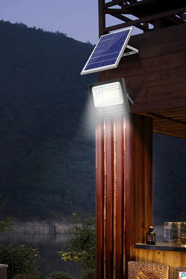 LED Αδιάβροχος Ηλιακός Προβολέας 60W IP67 με Φωτοβολταϊκό Πάνελ ...