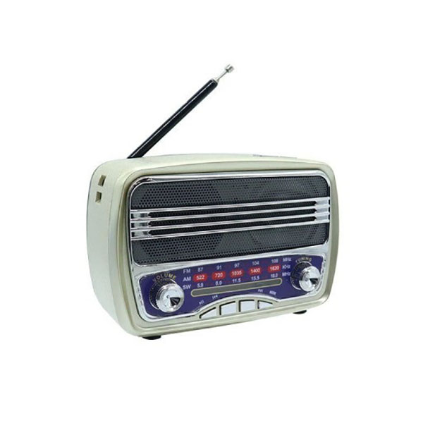 Επιτραπέζιο Retro Ραδιόφωνο με Bluetooth και USB Επαναφορτιζόμενο Ασημί
