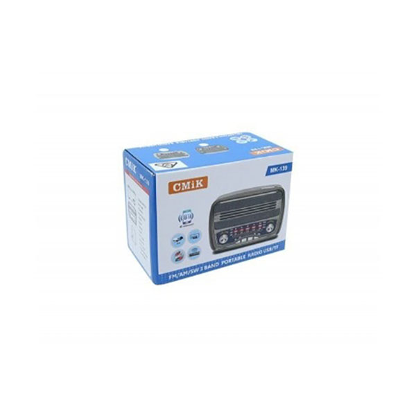 Επιτραπέζιο Retro Ραδιόφωνο με Bluetooth και USB Επαναφορτιζόμενο Ασημί