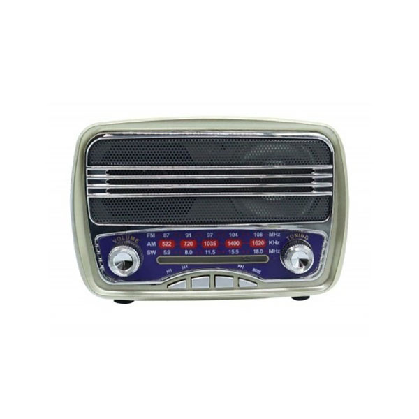 Επιτραπέζιο Retro Ραδιόφωνο με Bluetooth και USB Επαναφορτιζόμενο Ασημί